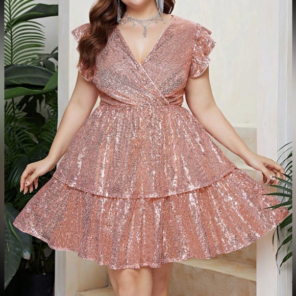 Accessories | Luxe Plus Size Surplice Neck Layered Ruffle Hem Party ...